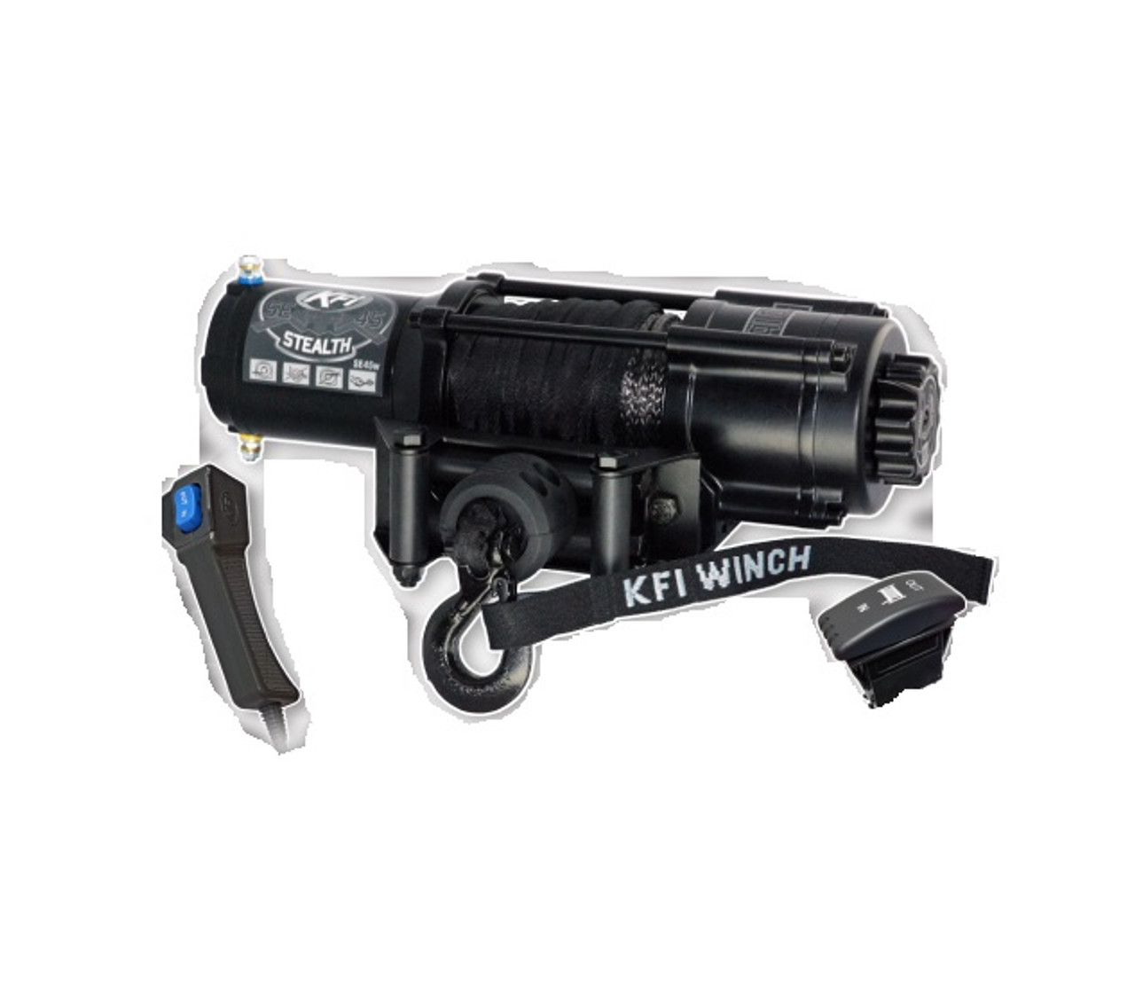 Ranger 4500 Lb Stealth Winch With Synthetic Cable Wide Kfi Products