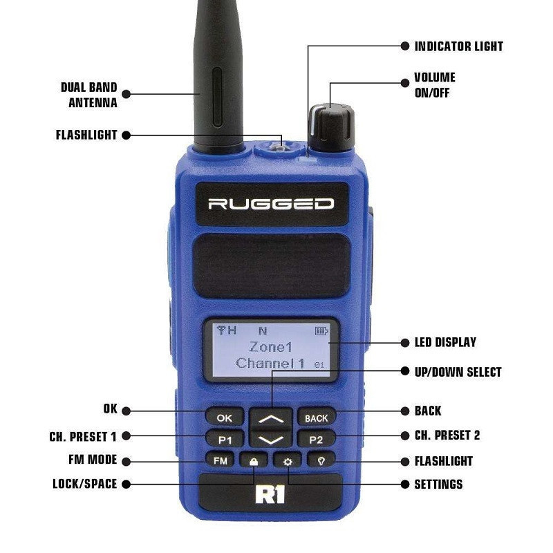 Polaris Ranger Bundle - R1 Handheld Radio with Long Range Antenna and ...