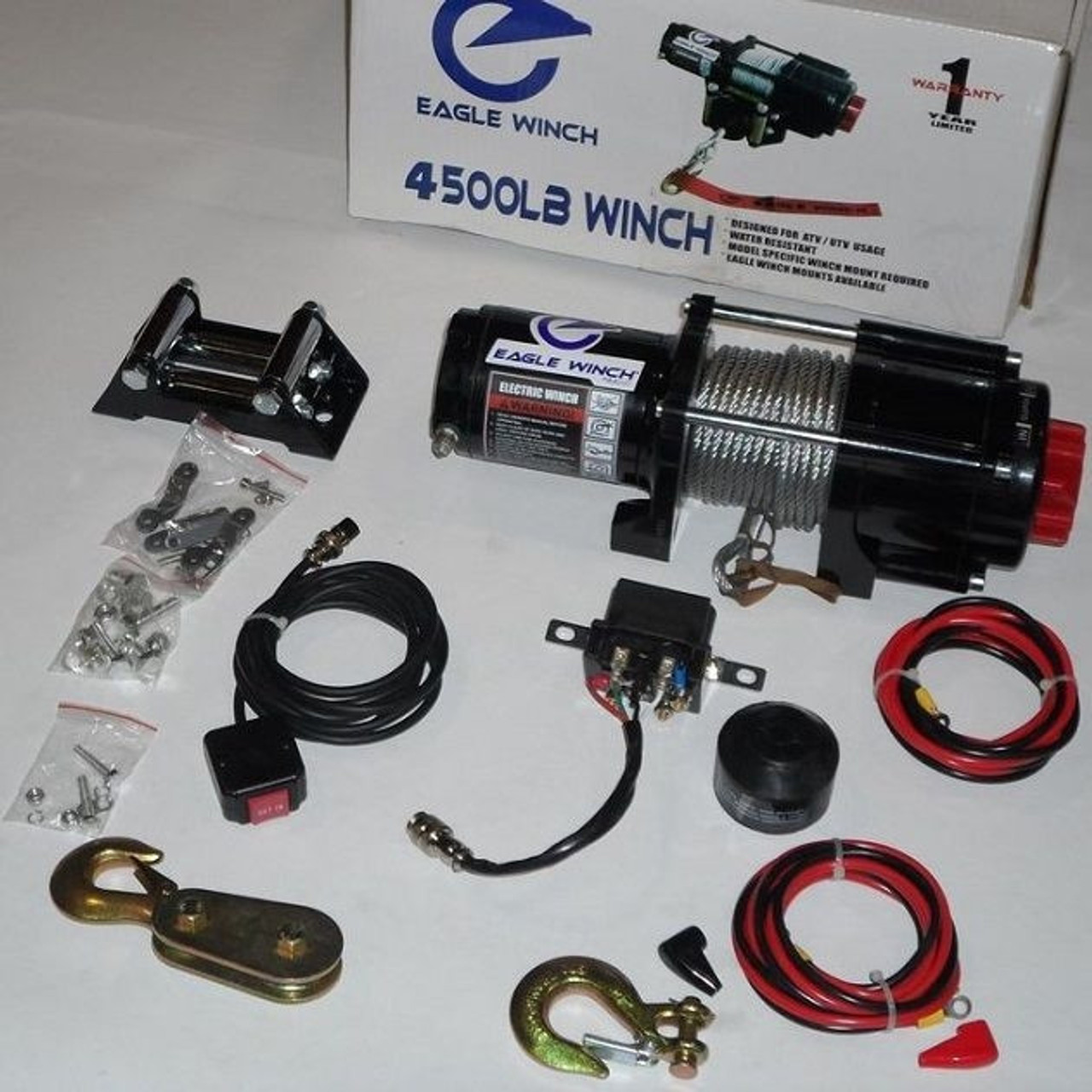 Polaris Ranger 4500 Lb Winch Steel Cable By Eagle Plow 1930 Epr