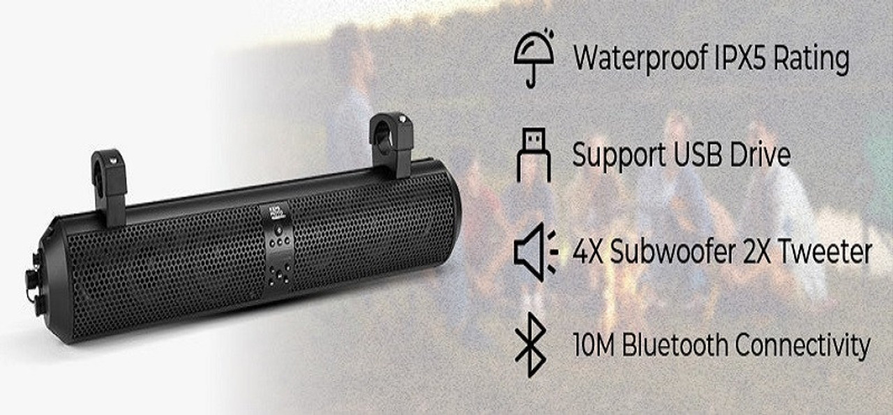Polaris Ranger 28 6 Speaker Bluetooth Sound Bar By Kemimoto B0117