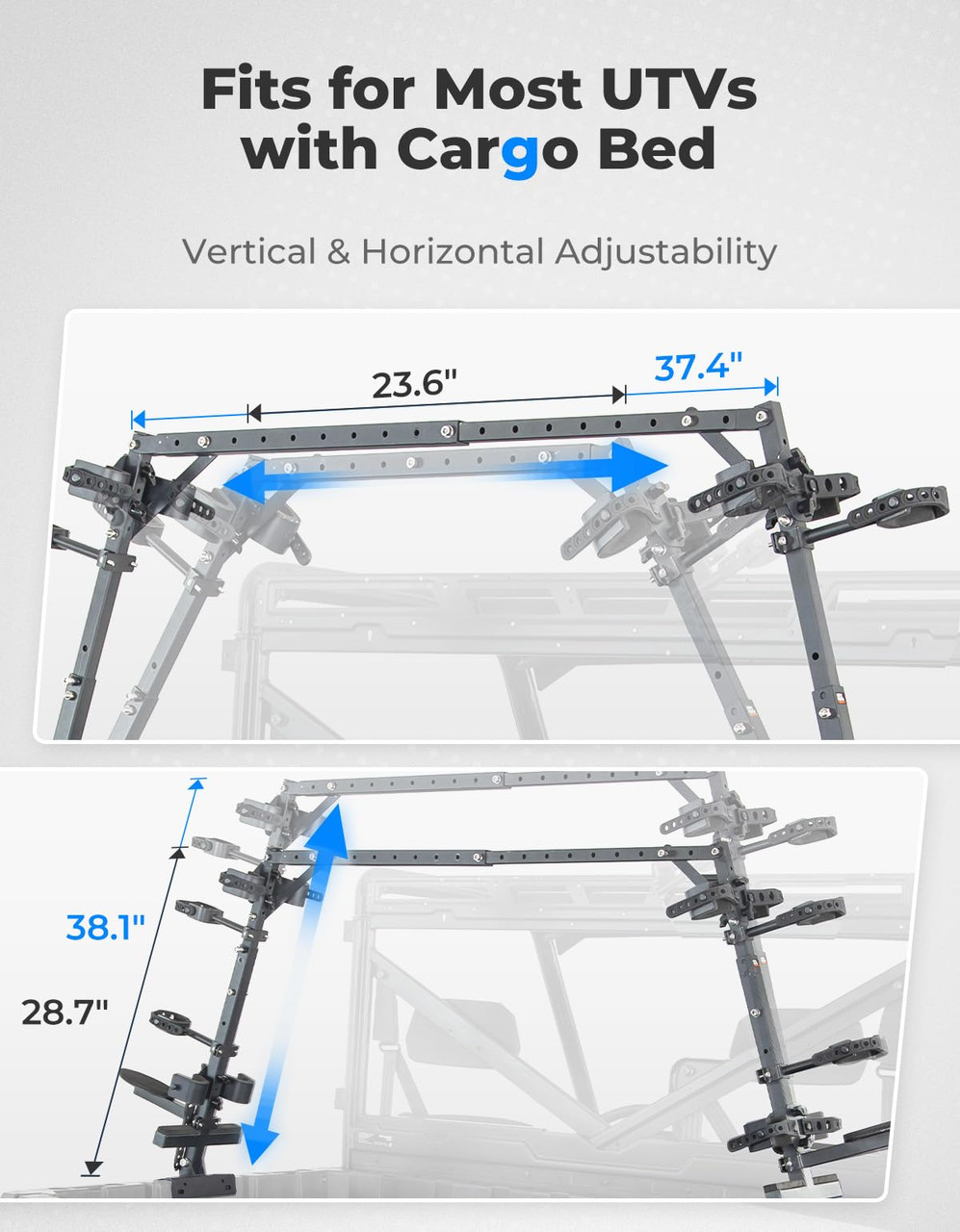 Polaris Ranger UTV Double Crossbow Rack by Kemimoto B1709-00301BK