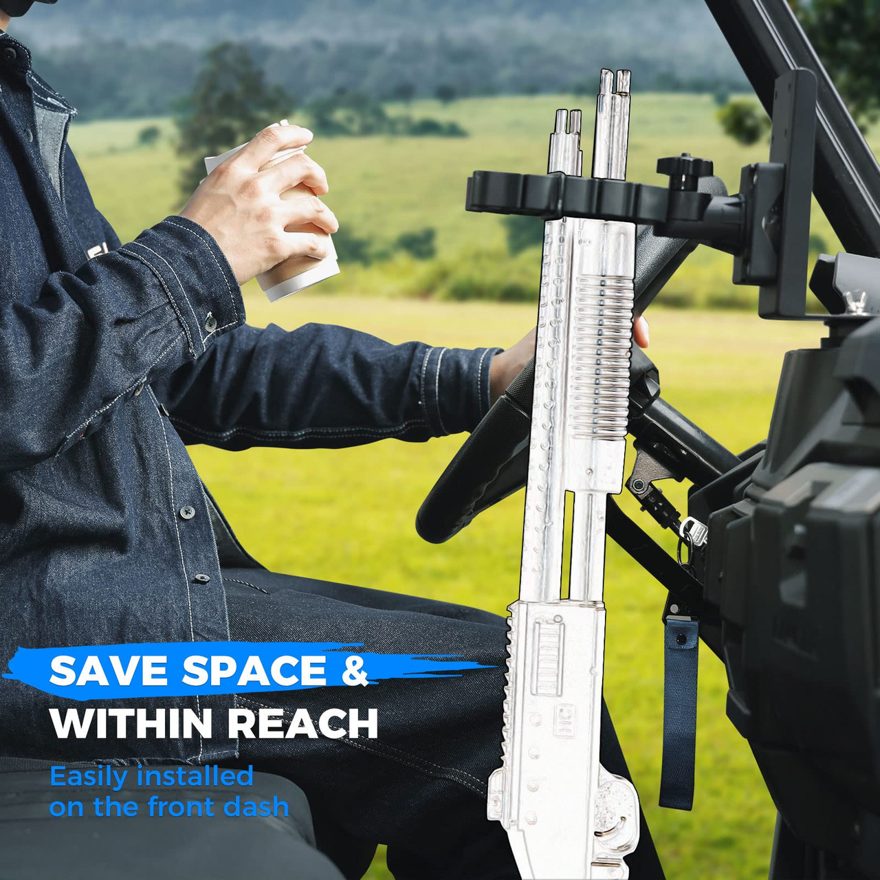 Polaris Ranger Rifle Gun Holder by Kemimoto B1709-00101BK