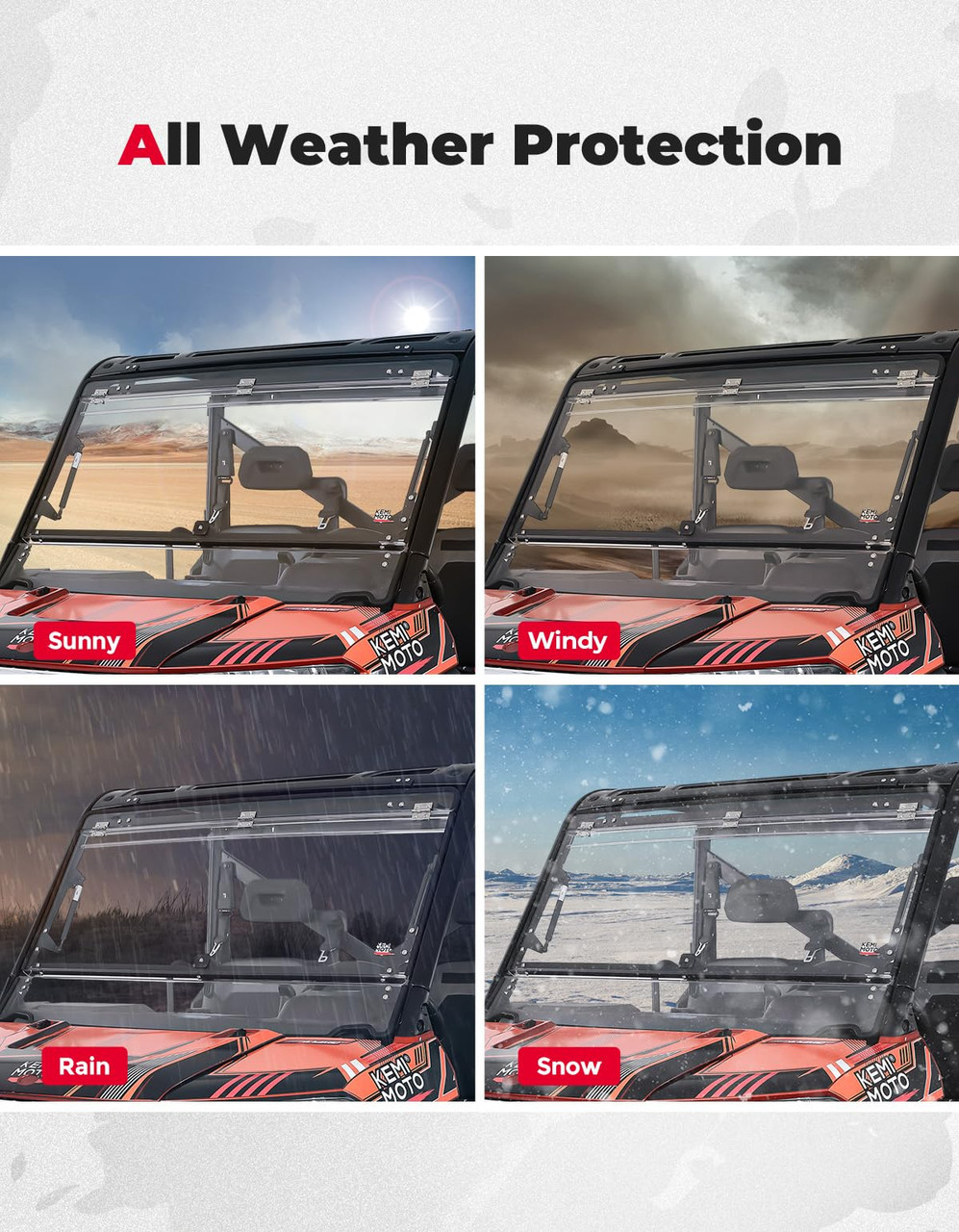 Polaris Ranger XP 900/1000/ XP 1000 2-in-1 Flip Windshield by Kemimoto ...