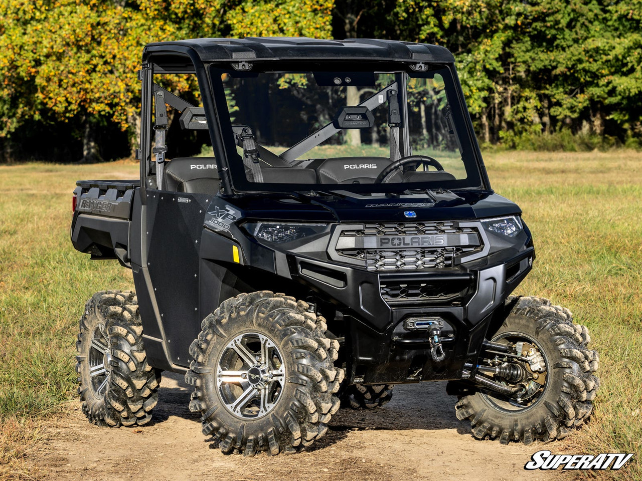 Polaris Ranger 1000 MaxDrive Power Flip Glass Windshield by SuperATV by SuperATV - FGWS-P-RAN1K ...