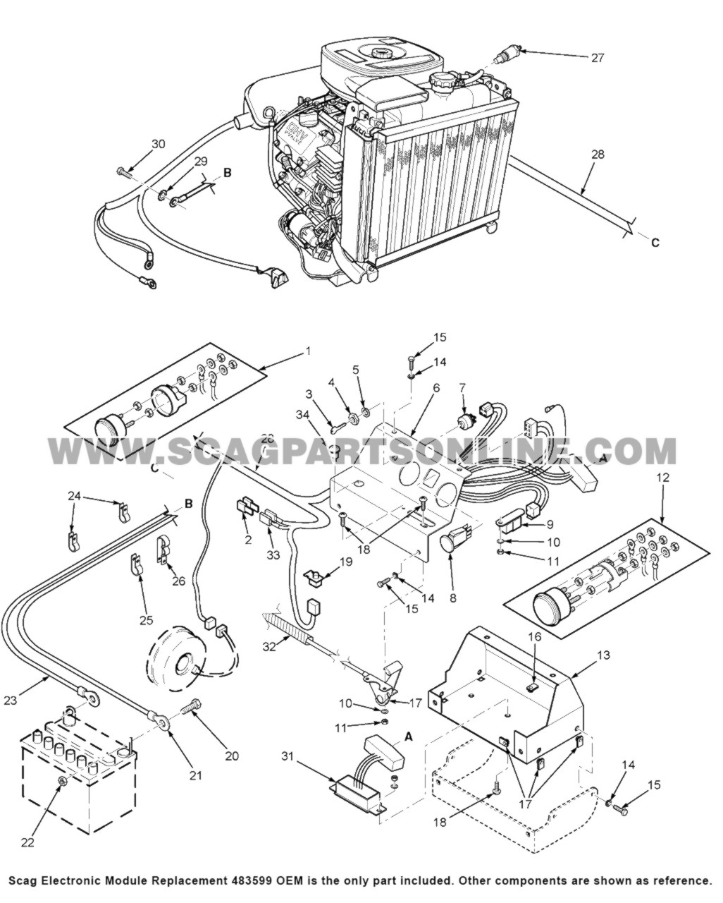 Scag Electronic Module Replacement 483599 OEM