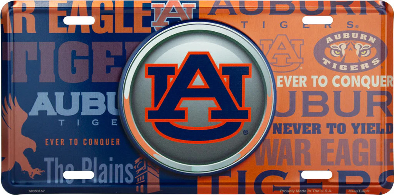 Hangtime Auburn University - Auburn Tigers - Bullseye Style License Plate