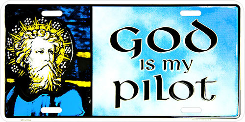 Hangtime God is my Pilot Religious license plate