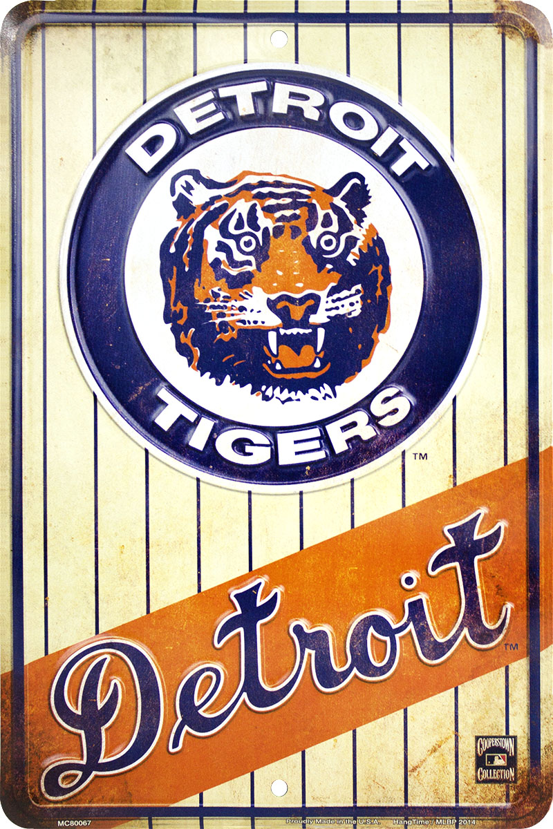 Hangtime MLB Detroit Tigers 8x12 Retro Parking Sign