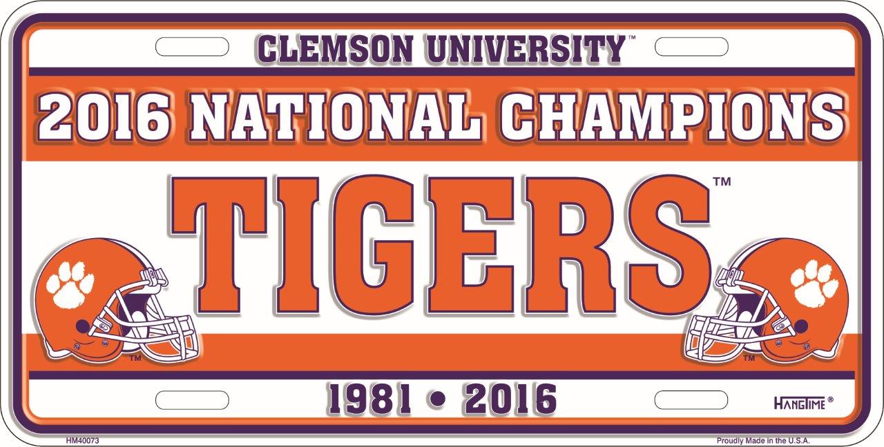 Hangtime NCAA 2016 National Champs 6x12 License Plate - Clemson