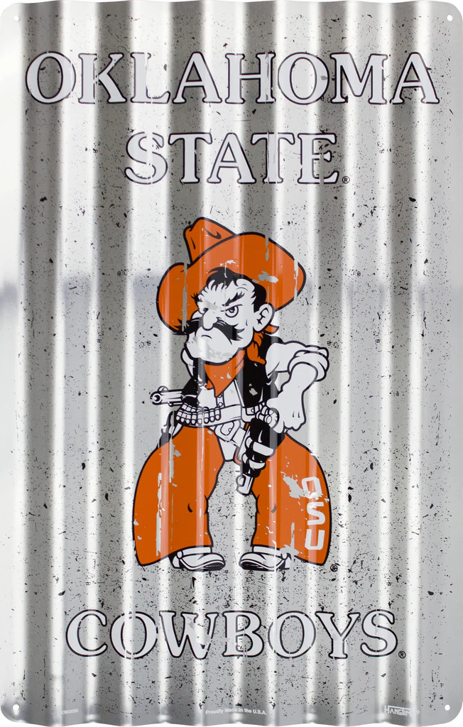 Hangtime Oklahoma State University - Oklahoma Cowboys 12x18 Corrugated Sign