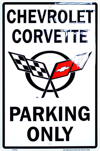 HangTime Chevrolet Corvette Parking only Metal Sign