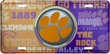 Hangtime Clemson University - Clemson Tigers - Bullseye Style License Plate