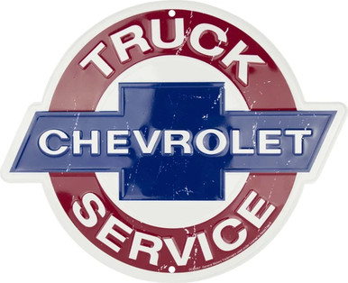 HangTime Chevrolet Turck Service Aluminum garage sign 24 inches in diameter
