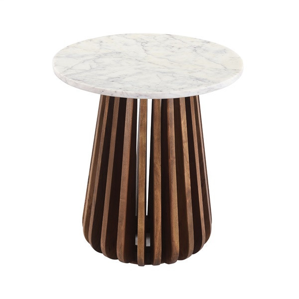 Lacey Round Marble End Table - Inmod