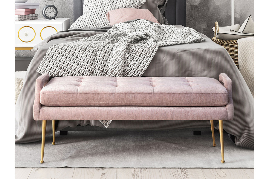 Velvet bench chair store