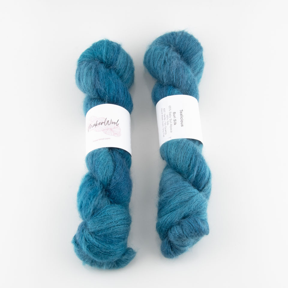 MakerWool, Suri Silk // Tealicious