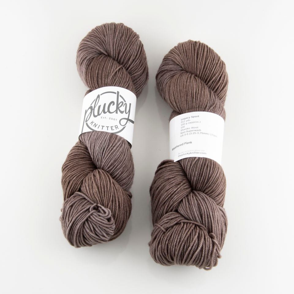 The Plucky Knitter, Legacy Sport // Weathered Plank at The Loopy Ewe