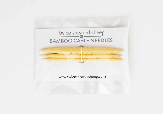 Twice Sheared Sheep Wooden Cable Needles at The Loopy Ewe