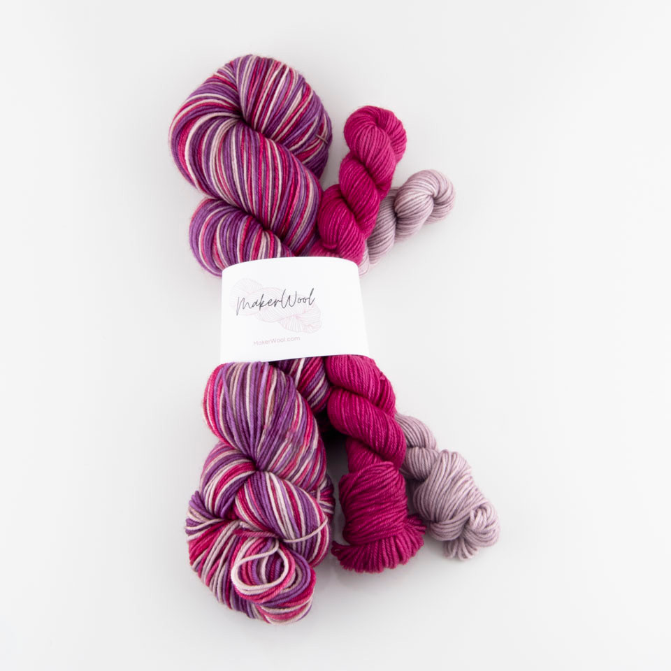 MakerWool, Self-Striping Fingering // Crushed Berry