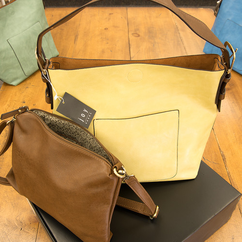 Joy Susan, Classic Hobo Handbag // Lemon Zest