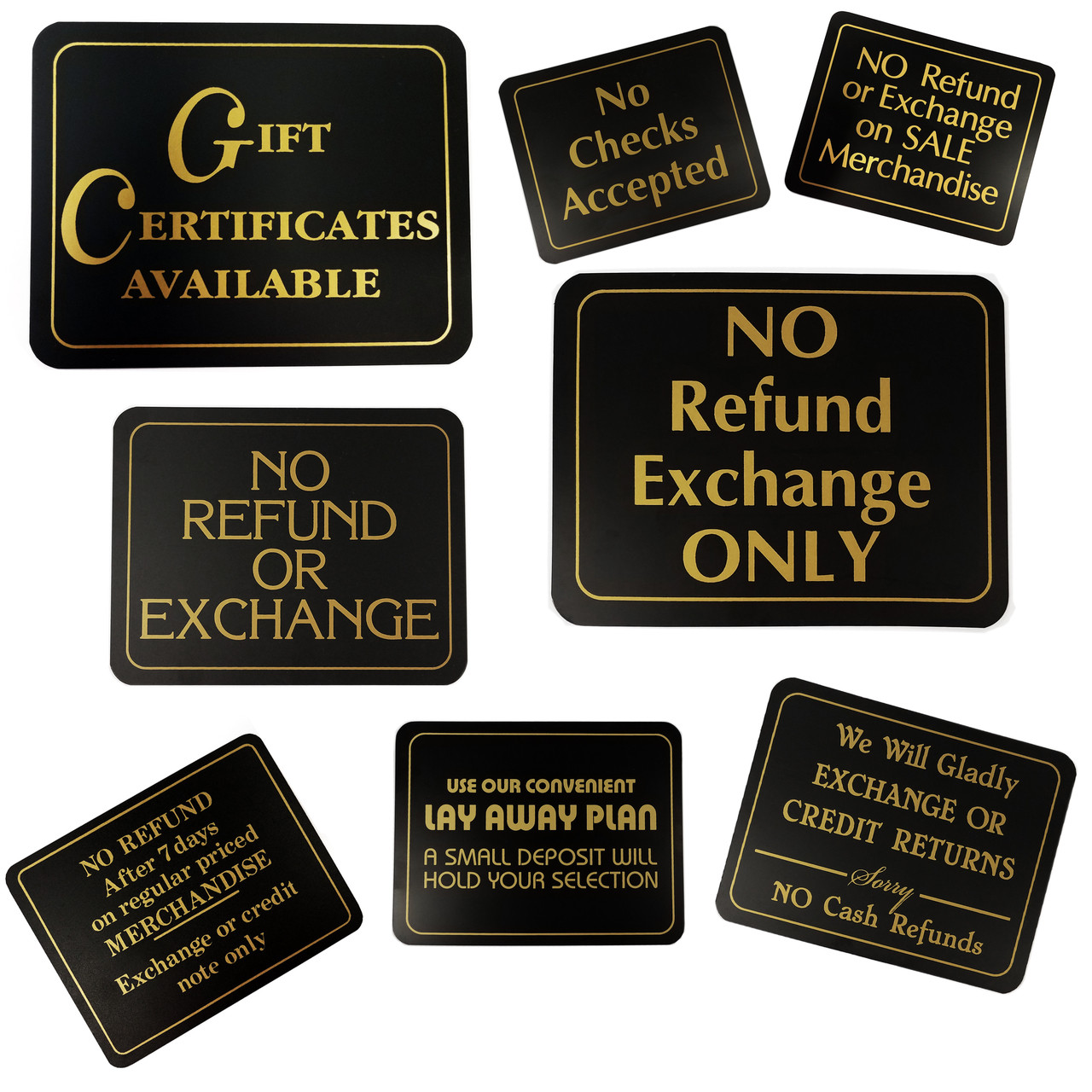 Business Policy Signs - 5.5" H x 7" W - Store Fixtures Direct