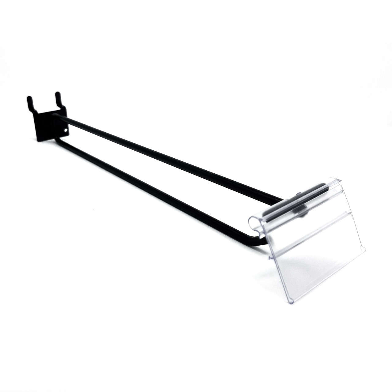 10" Black Pegboard Flip Up Scanner Hooks with Label Holders - Store ...