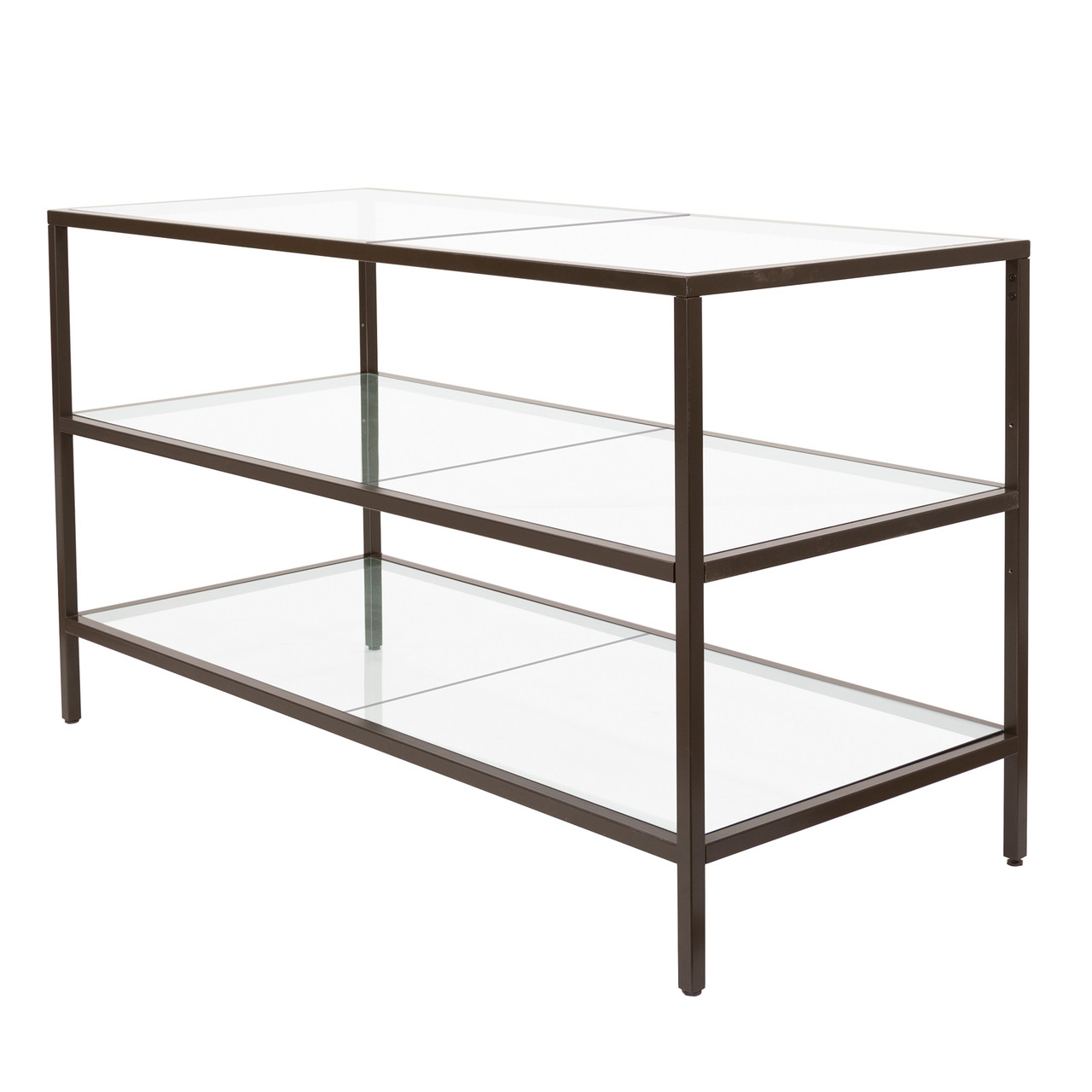 Lena Collection 3 Shelf Merchandising Table with Bronze Frame - Store ...