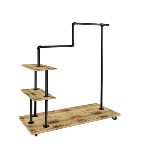 Black Pipeline Two Tier Rack - Store Fixtures Direct