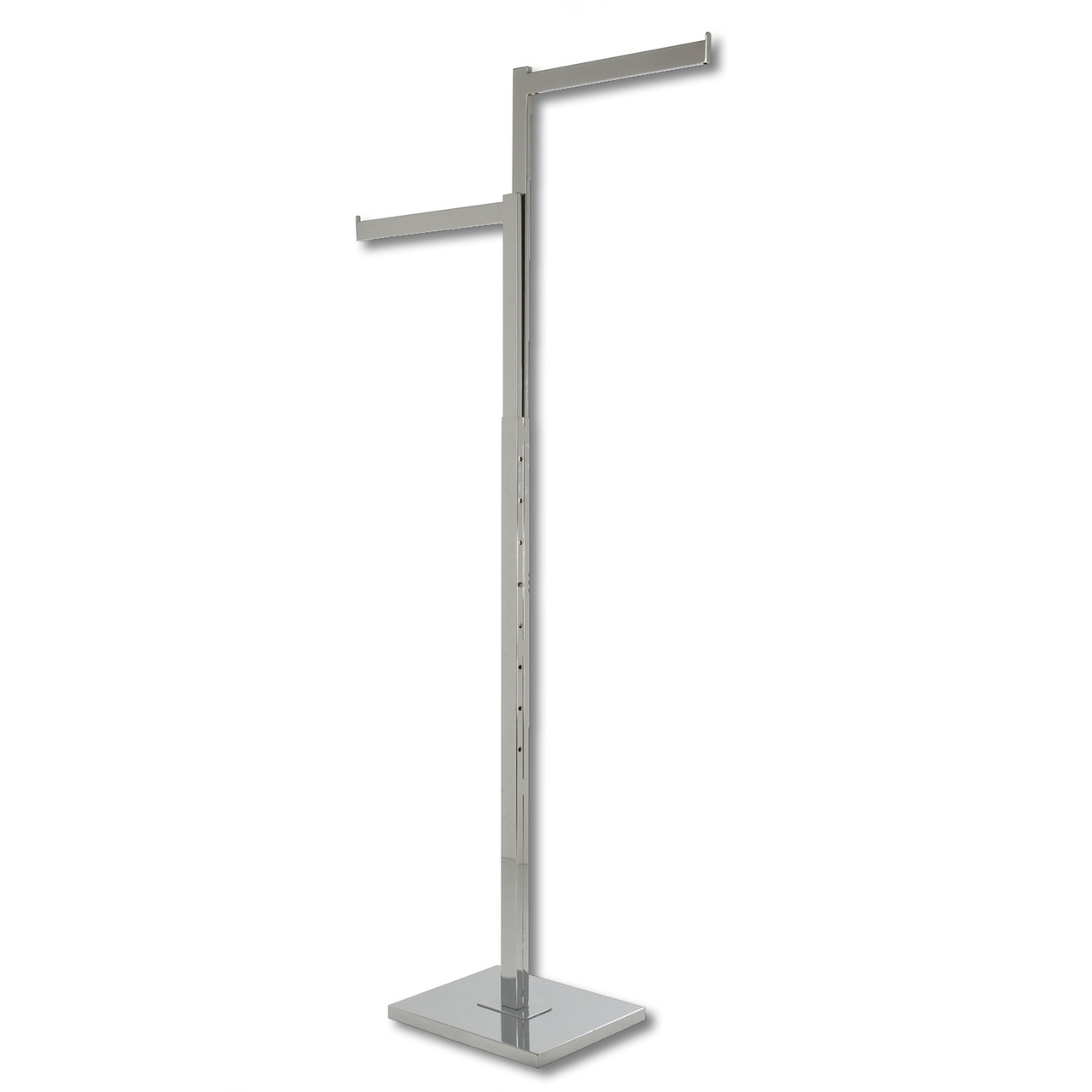 Adjustable 2 Way Rectangular Tube Clothing Rack - Store Fixtures Direct