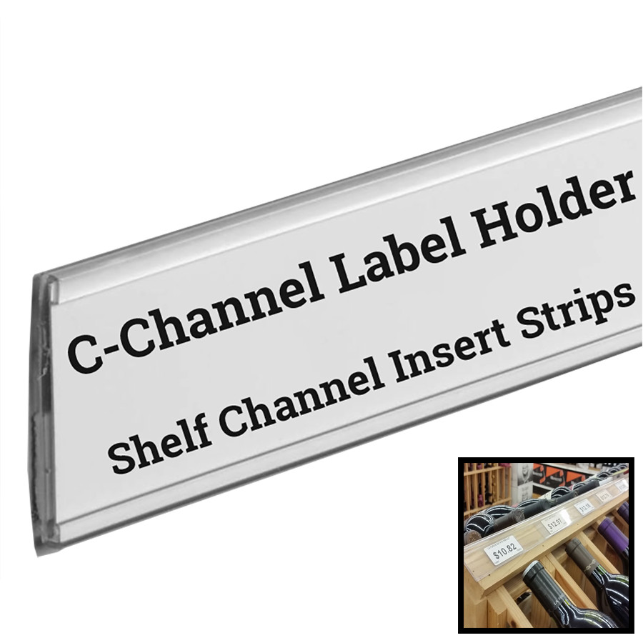 Stick on C Channel Insert Strip, 48" L Adhesive Shelf UPC Label Holder ...