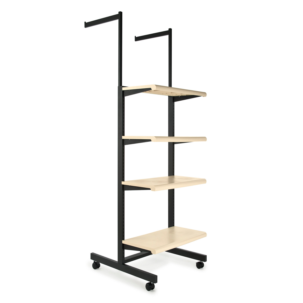 2-Way 4 Shelf Rolling Merchandise Rack - Store Fixtures Direct