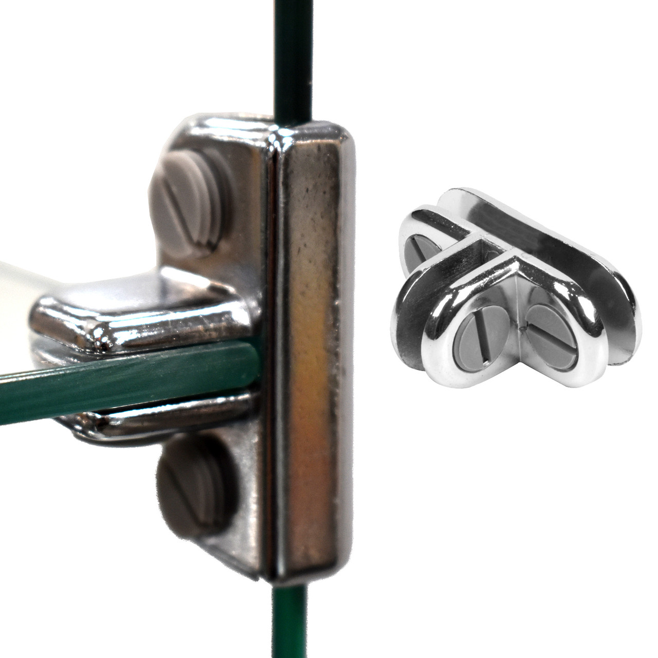 3 Way Glass Cube Connector for Glass Shelf - Store Fixtures Direct