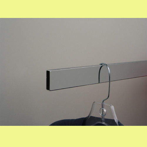 Rectangular Tube Chrome Hangrail - Store Fixtures Direct
