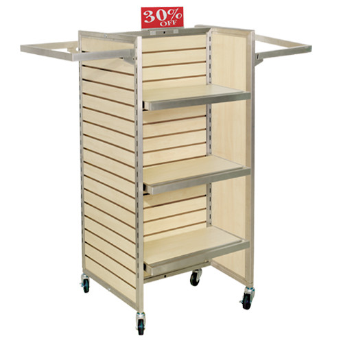 Sleek Maple Slatwall Merchandiser Small - Store Fixtures Direct