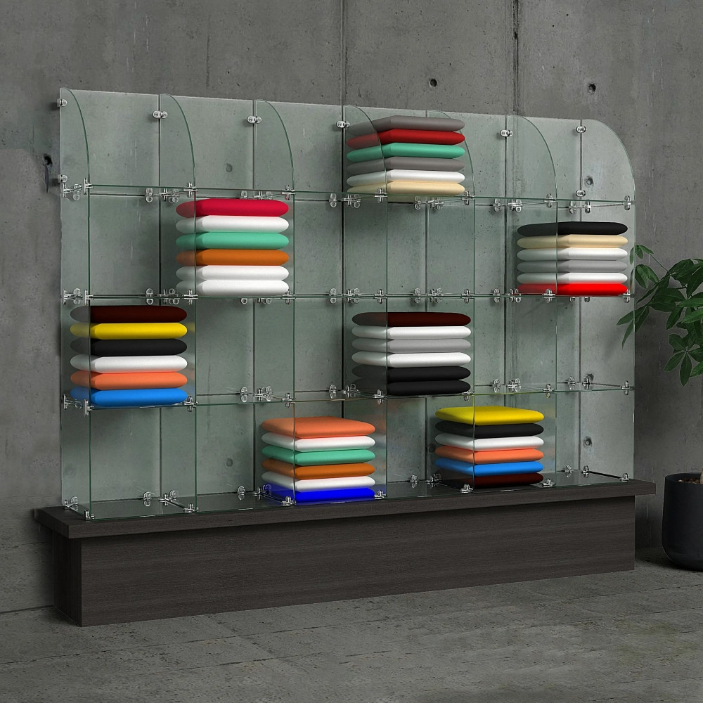 Glass Cube Wall Display with Base - Store Fixtures Direct