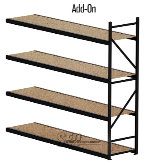 Wide Span Shelving Add-On Unit 96"L x 96"H x 24"D - Store Fixtures Direct