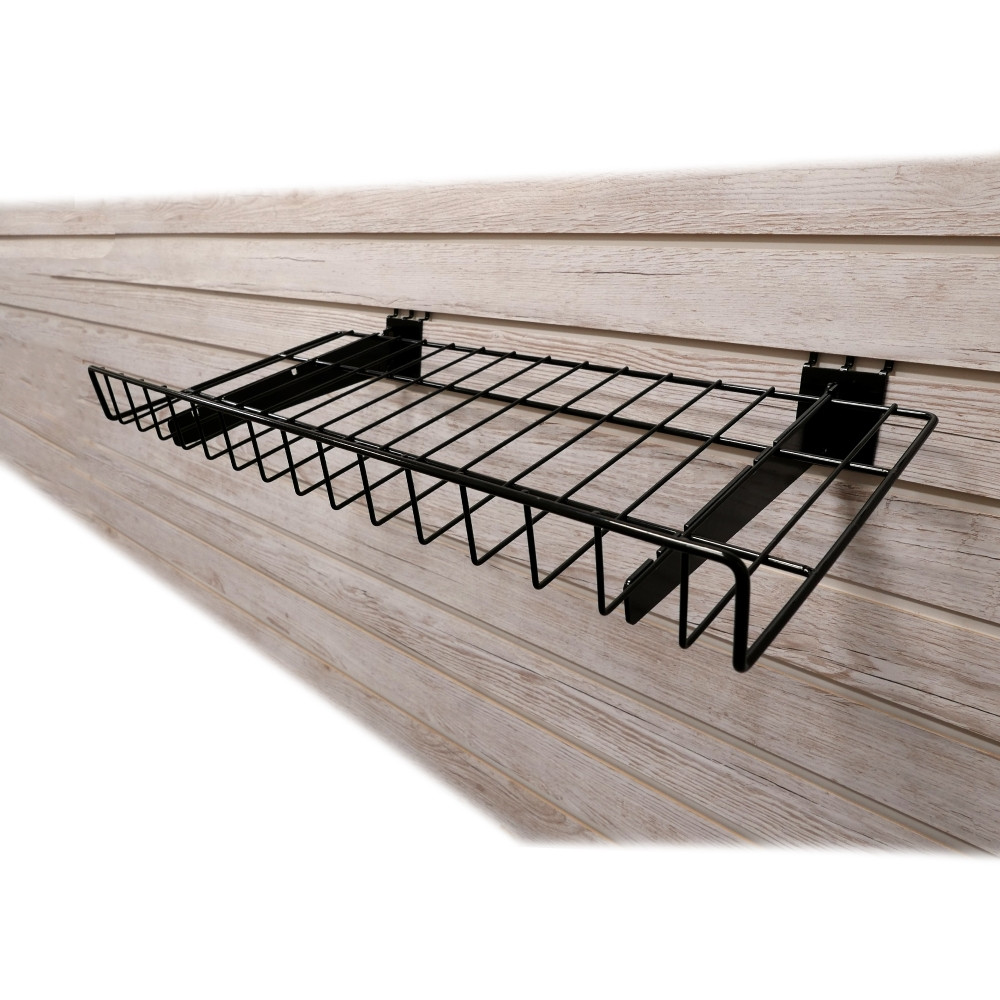 Slatwall POP Black Wire Angled Shelves - 10 "D x 23"L, 5 Pack - Store ...