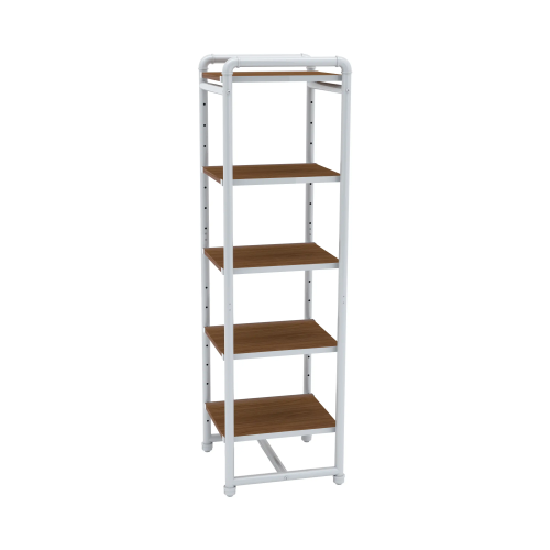 White Pipeline Vertical Etagere Display - Store Fixtures Direct