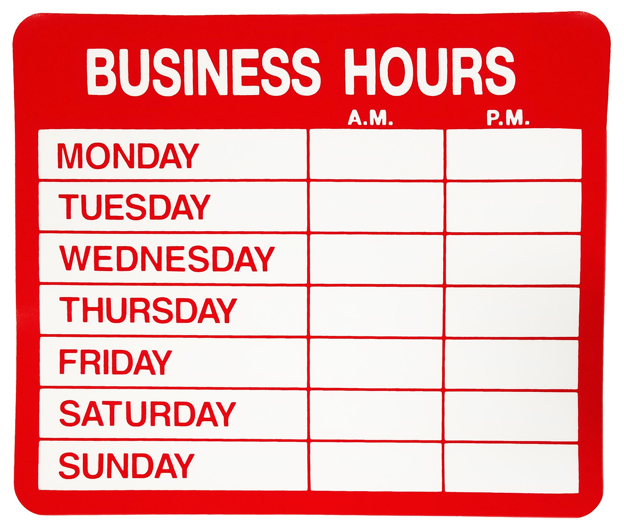 Static Cling Business Hours Open & Closed Window or Door Sign with Time ...