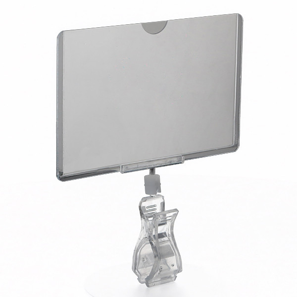 Clip On Sign Clamp - Rotating POP Swivel Sign Holder with Card ...