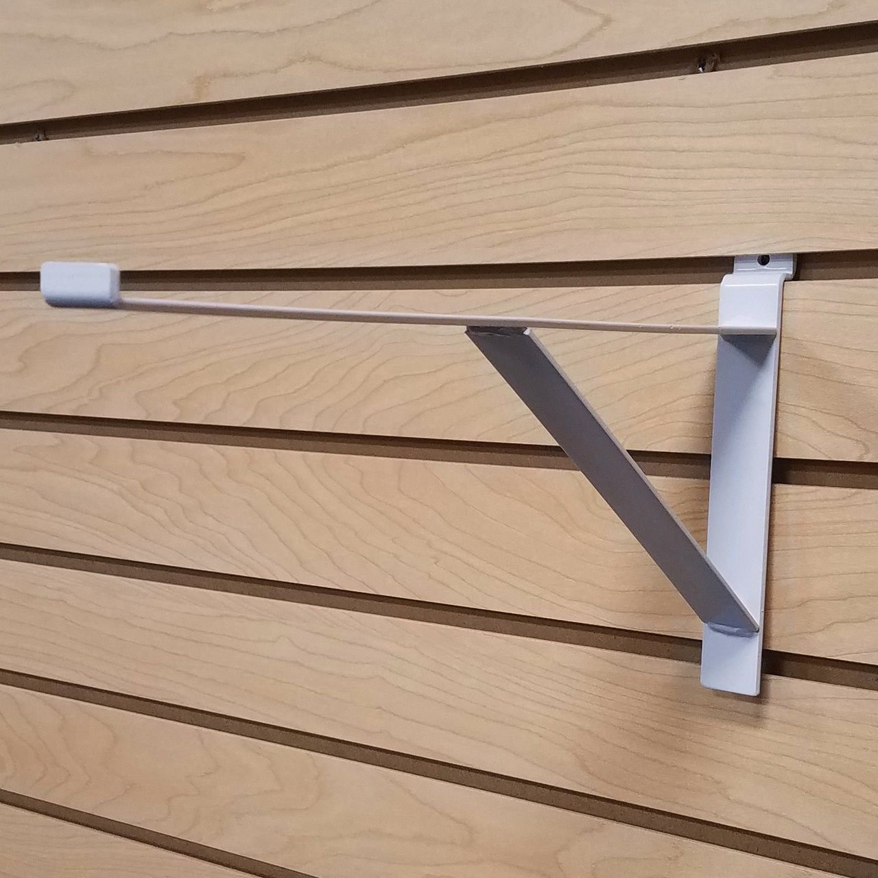 12" Heavy Duty Slatwall Shelf Brackets with Support & Lip - Store ...