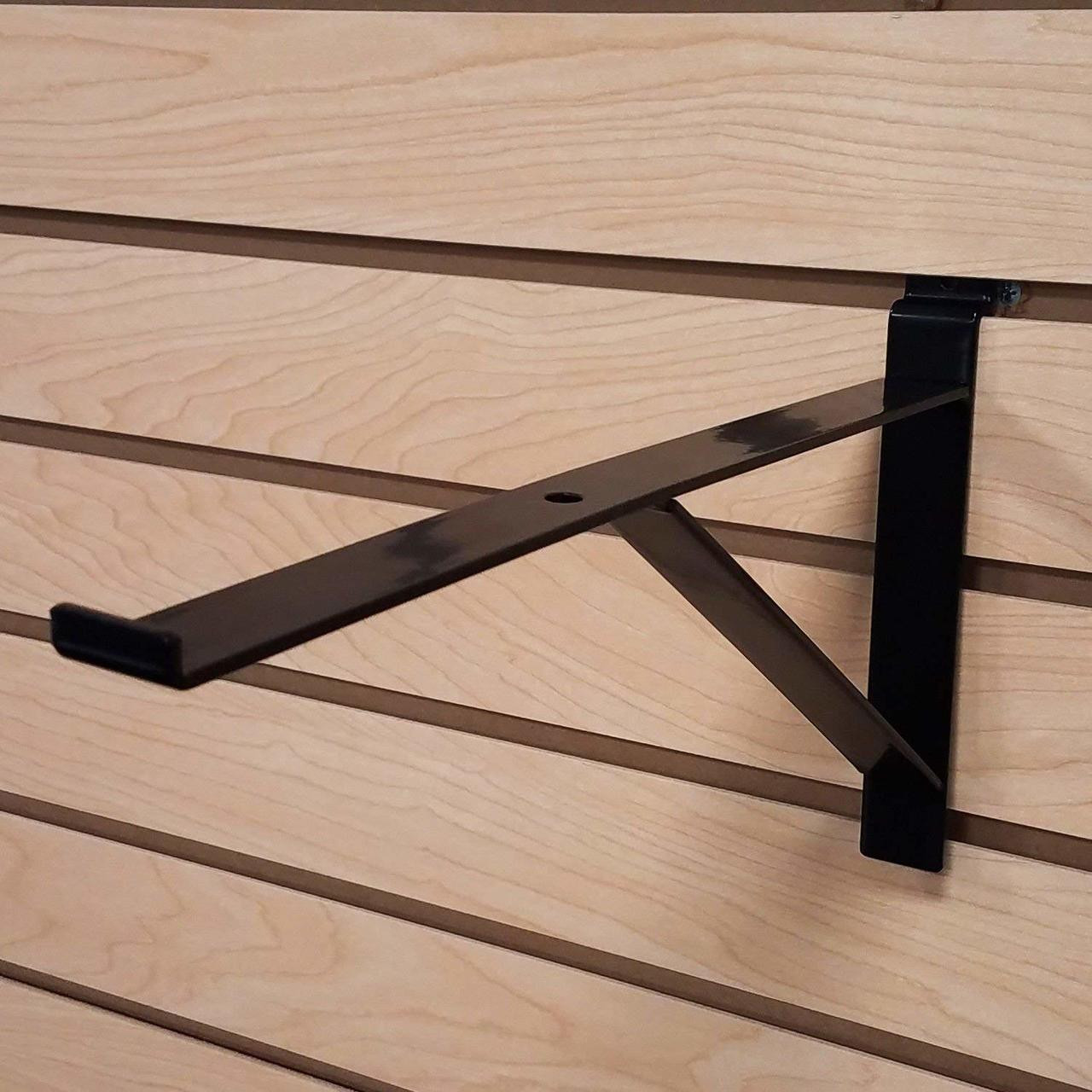 12" Heavy Duty Slatwall Shelf Brackets with Support & Lip - Store ...