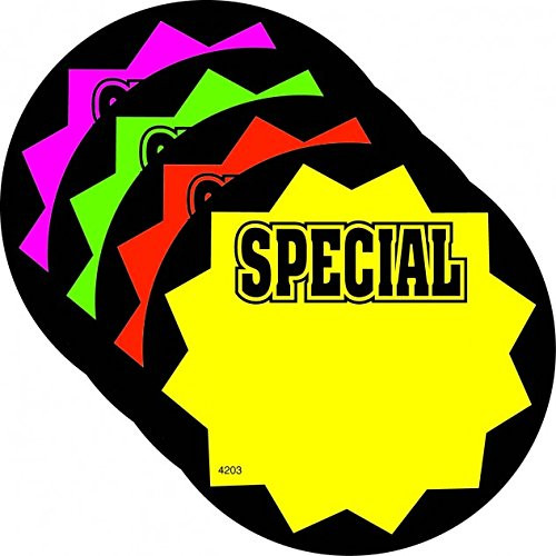 Round SPECIAL Fluorescent Sale Sign Cards - 100 Pack - Store Fixtures ...