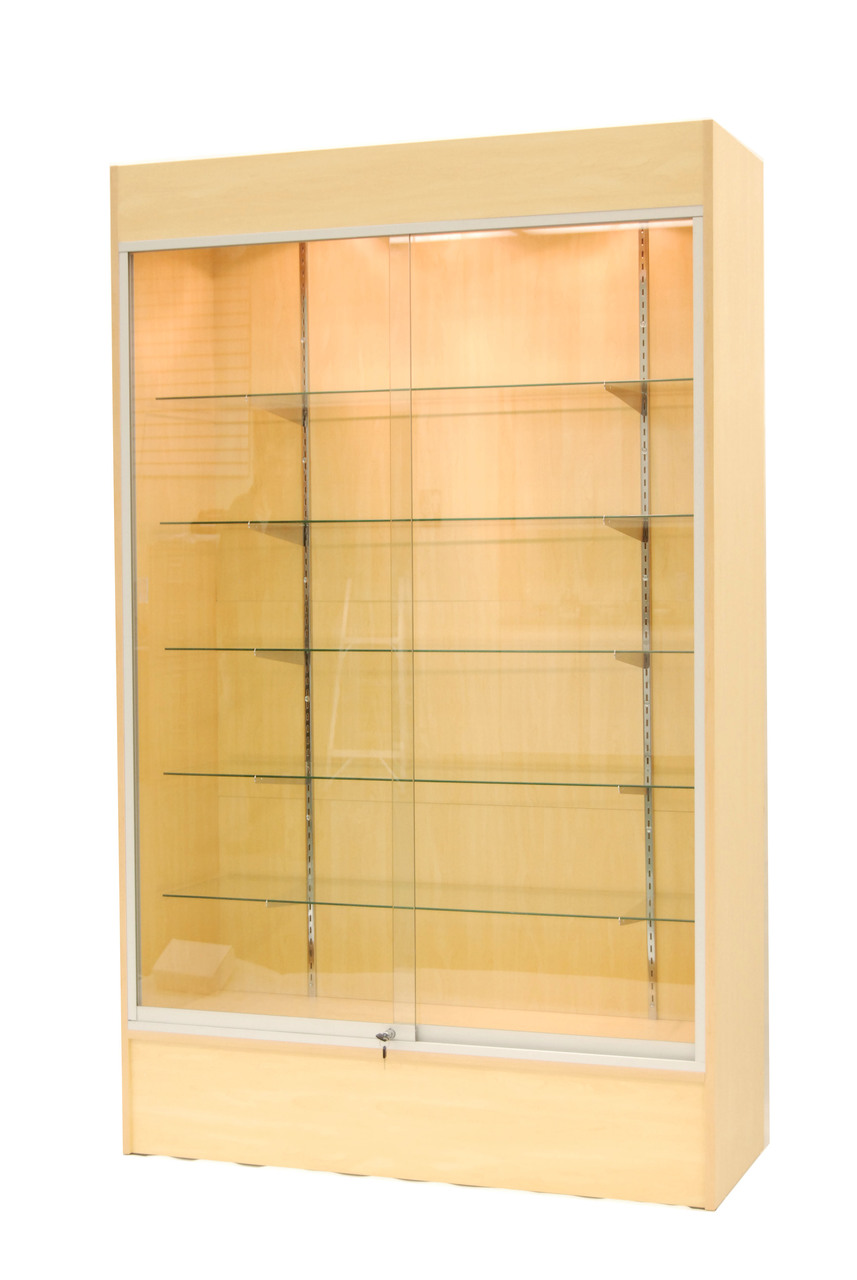 Economy Wall Glass Display Showcase with Light 78"H