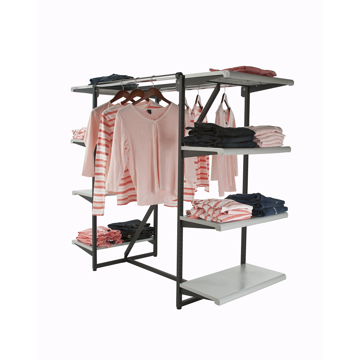 Double Hangrail 8 Shelf Merchandise Rack - Store Fixtures Direct
