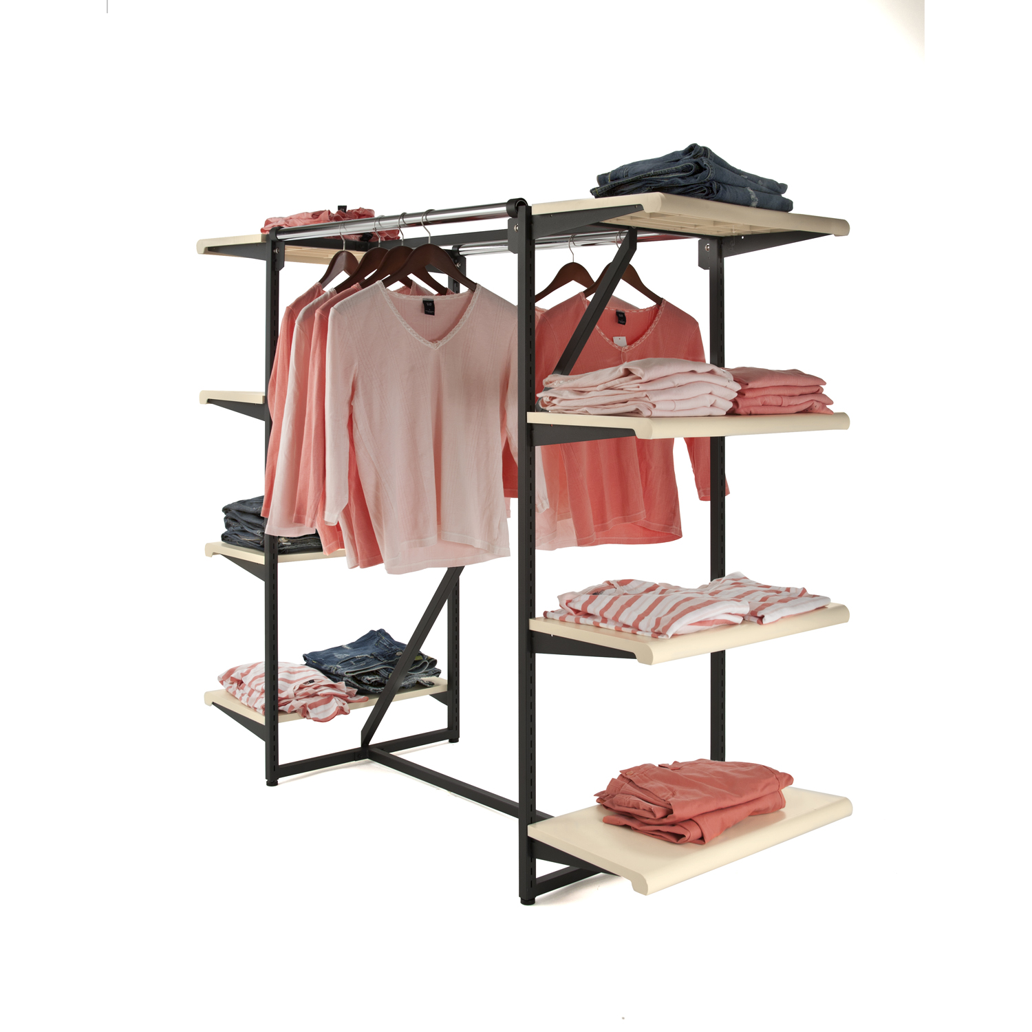 Double Hangrail 8 Shelf Merchandise Rack - Store Fixtures Direct