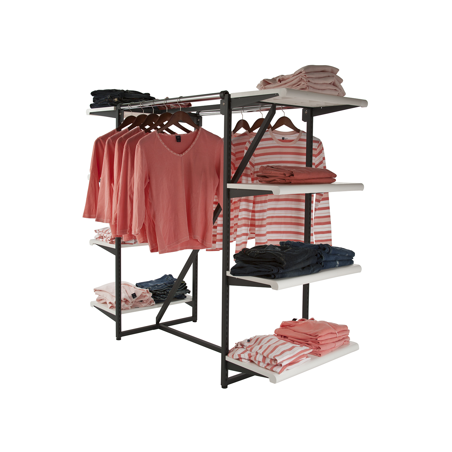 Double Hangrail 8 Shelf Merchandise Rack - Store Fixtures Direct