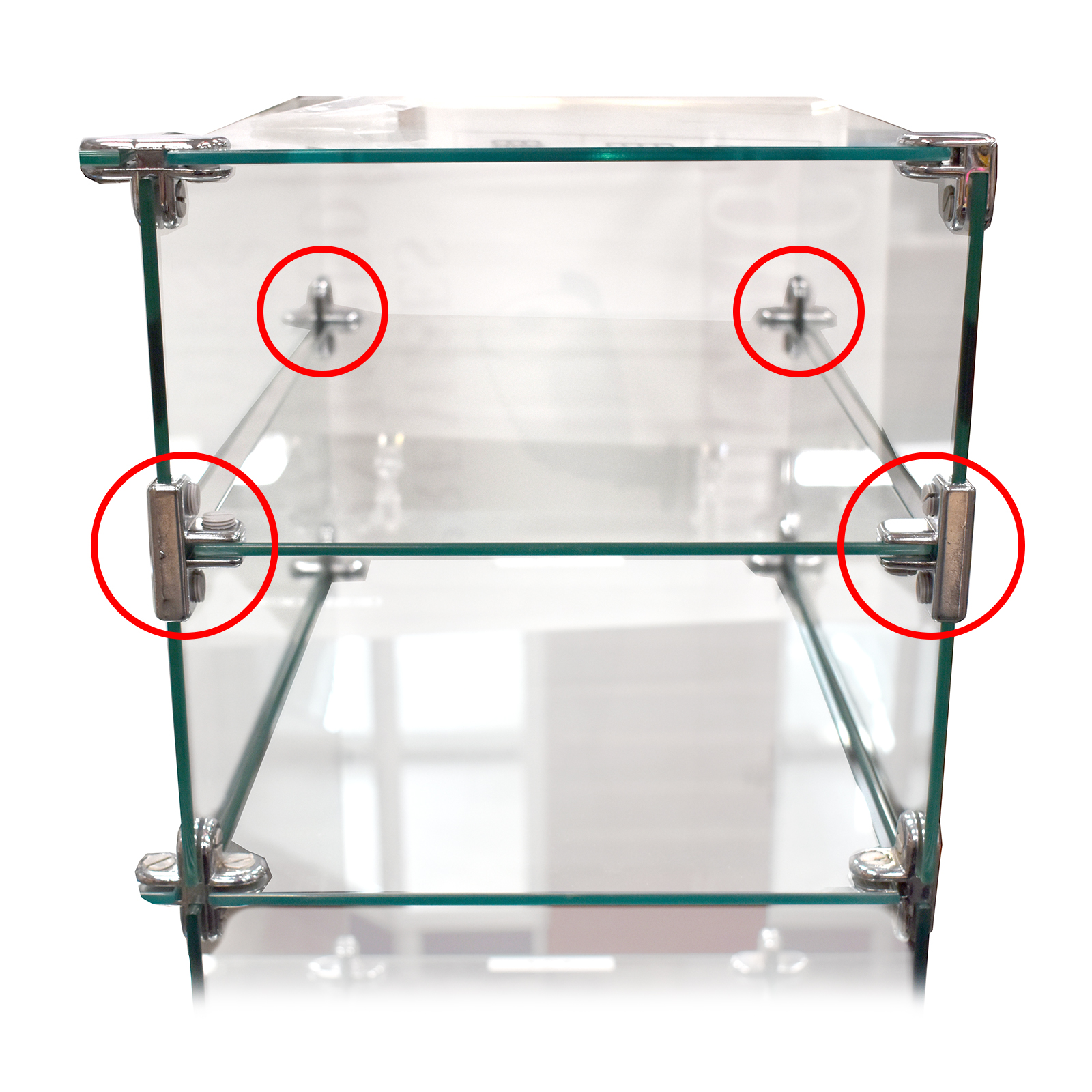 3 Way Glass Cube Connector for Glass Shelf - Store Fixtures Direct