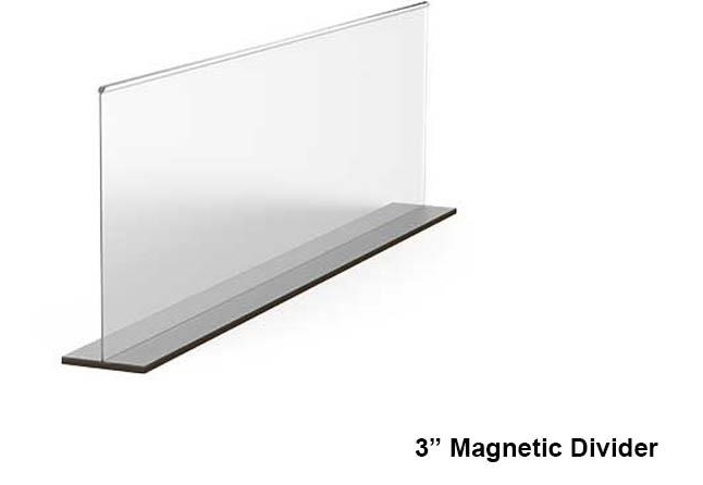 Plastic Clear Magnetic Shelf Dividers 1" or 3" H - Store Fixtures Direct
