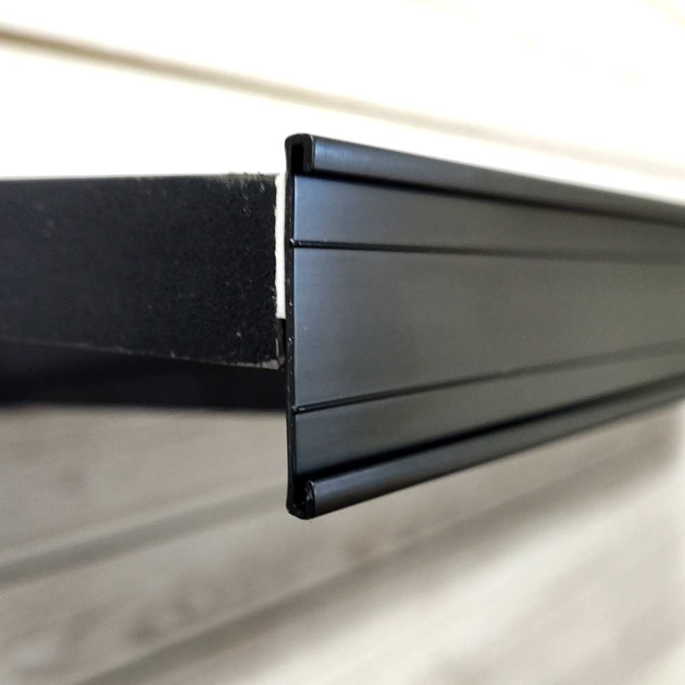 C Channel Shelf Molding 48" L Self Adhesive UPC Label Holder Black ...